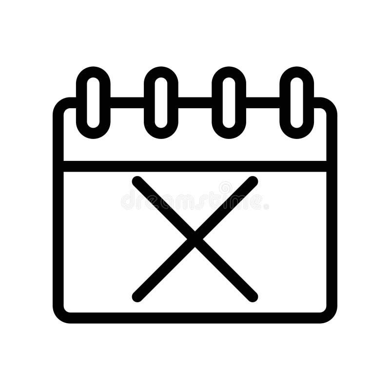 Cancel Event Icon Linear Logo Mark in Black and White Stock Vector ...