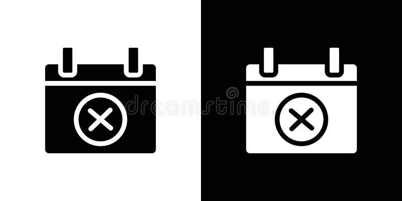 Cancel Event Icon Logo Set Vector Stock Vector - Illustration of work ...