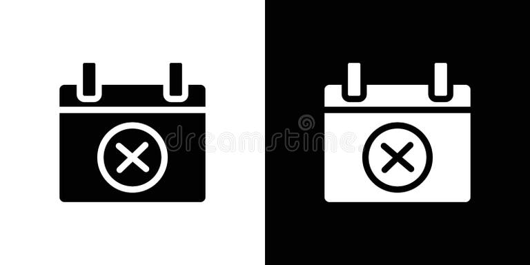 Cancel Event Icon Logo Set Vector Stock Vector - Illustration of work ...