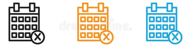 Cancel Event Vector Logo Set Collection for Web App Ui Stock Vector ...