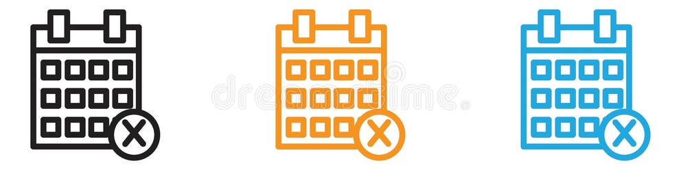 Cancel Event Vector Logo Set Collection for Web App Ui Stock Vector ...