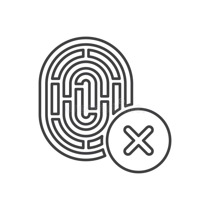 Cancel Fingerprint Icon stock illustration. Illustration of symbol ...