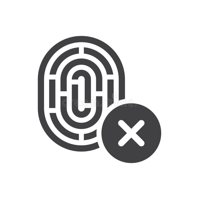 Cancel Fingerprint Icon stock vector. Illustration of delete - 374765414