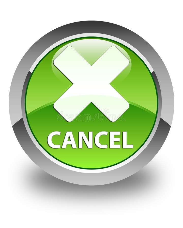 Cancel Glossy Green Round Button Stock Illustration - Illustration of ...