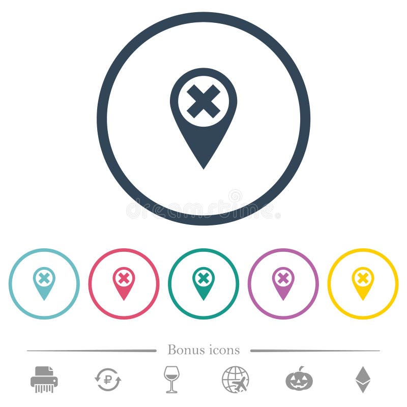 Cancel GPS Map Location Flat Color Icons in Round Outlines Stock Vector ... Cancel GPS Map Location Flat Color Icons in Round Outlines Stock Vector ...