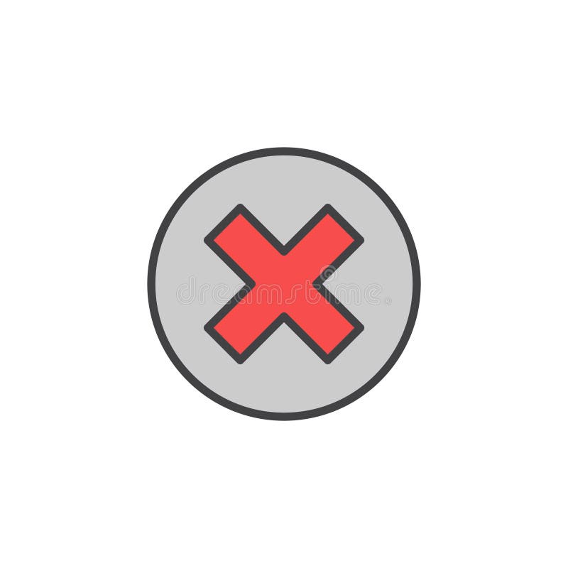 Cancel Icon in Colored Version Stock Illustration - Illustration of ...