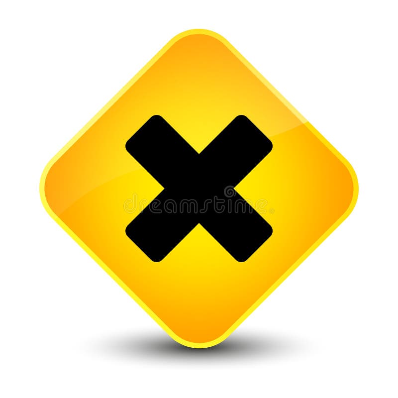 Cancel Icon Elegant Yellow Diamond Button Stock Illustration ...