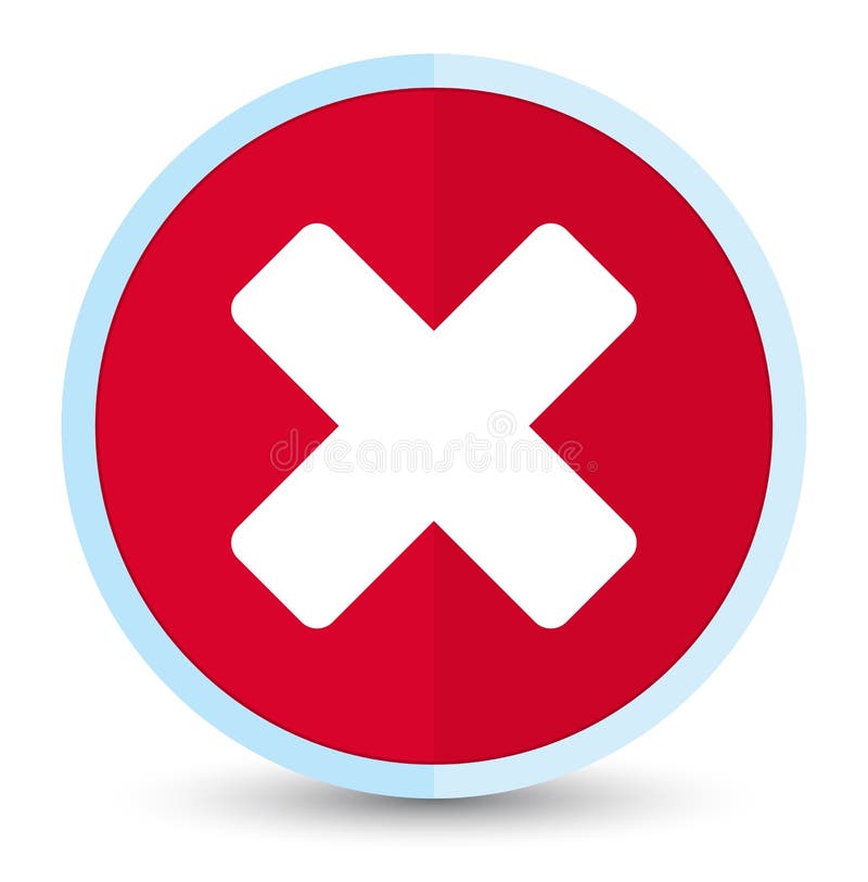 Cancel Icon Flat Prime Red Round Button Stock Vector - Illustration of ...