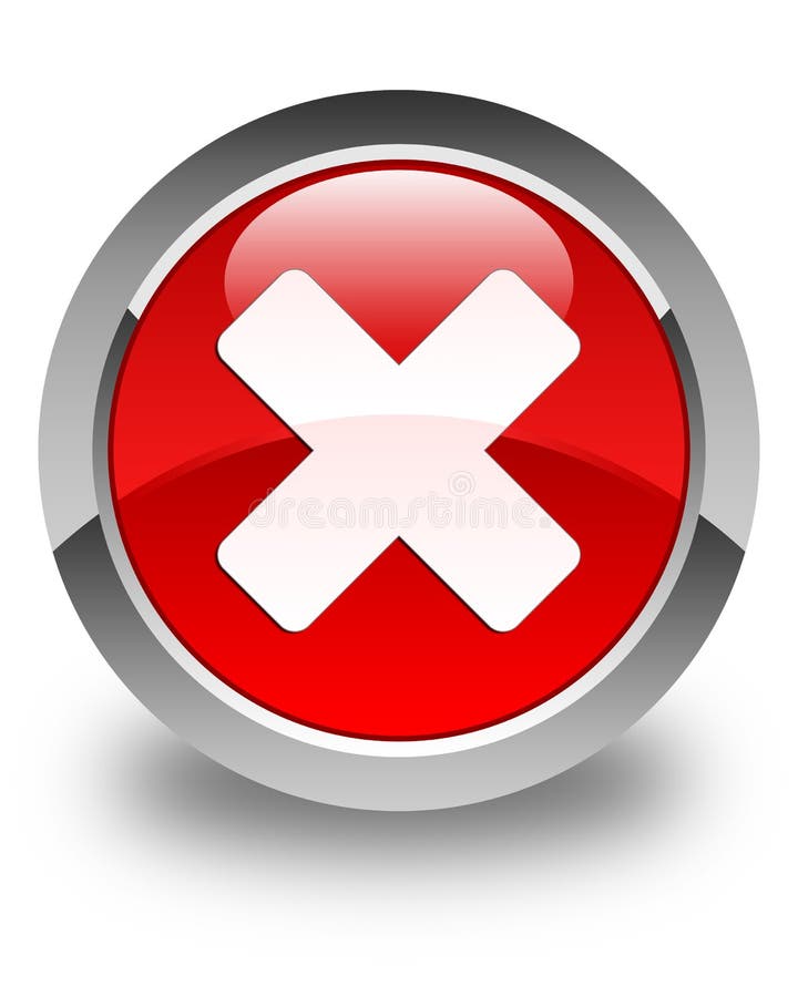 Cancel Icon Glossy Red Round Button Stock Illustration - Illustration ...