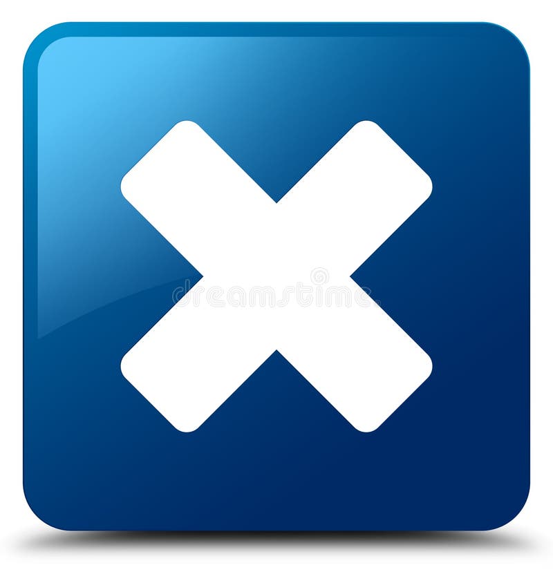 Cancel Icon Blue Square Button Stock Illustration - Illustration of ...