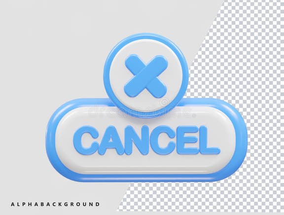 Cancel Icon Vector Illustration Element 3d Rendering Transparent Eps ...