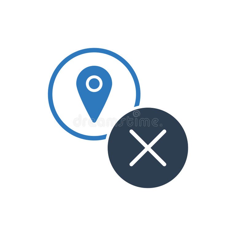 Cancel Location Icon Stock Illustrations – 800 Cancel Location Icon ...