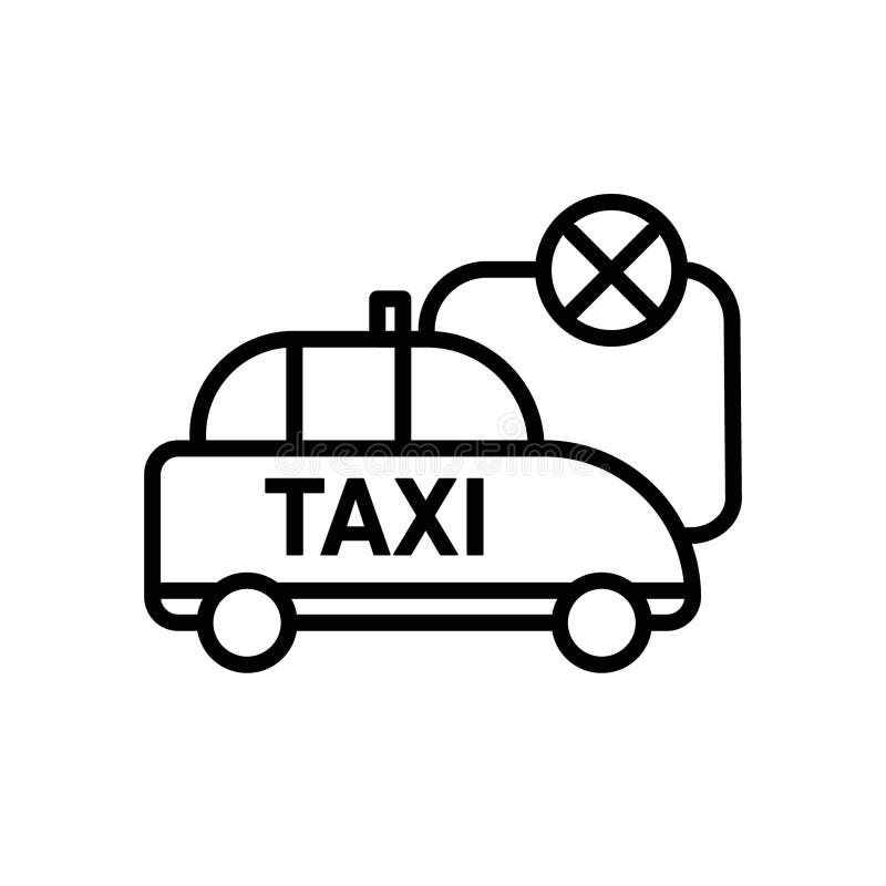 Cancel Ordered Taxi Icon Linear Logo Mark in Black and White Stock ...