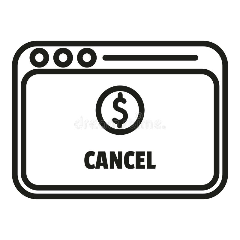 Cancel Payment Icon Outline Vector. Card Error Stock Illustration ...