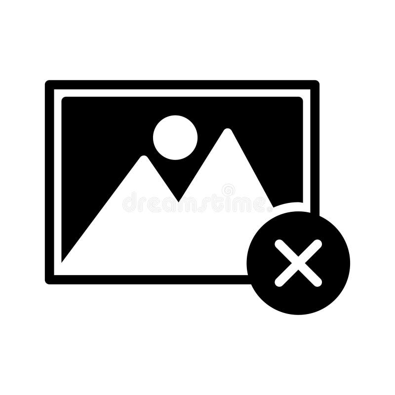 Cancel Photo Glyph Flat Vector Icon Stock Illustration - Illustration ...