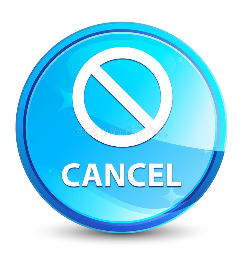 Cancel Splash Natural Blue Round Button Stock Illustration ...