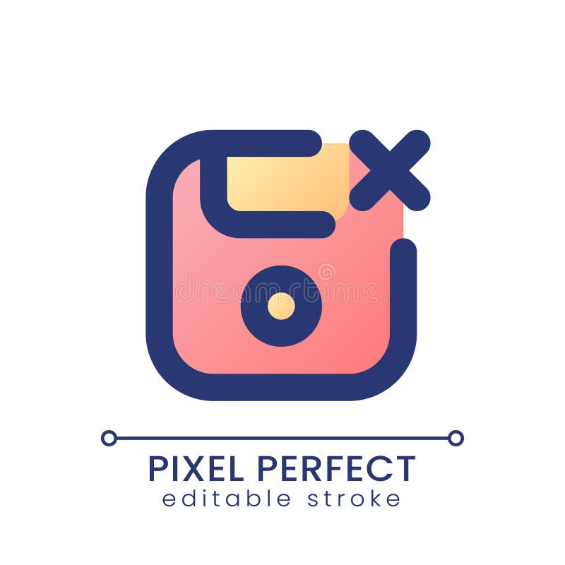 Cancel Saving Pixel Perfect Gradient Fill Ui Icon Stock Vector ...