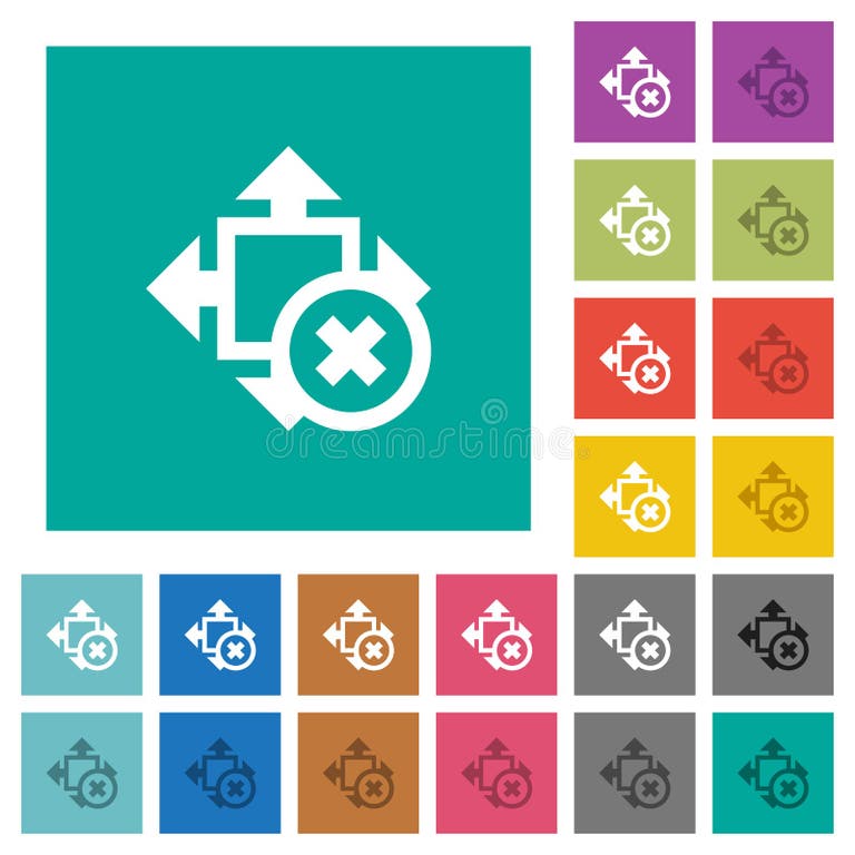 Cancel Size Square Flat Multi Colored Icons Stock Vector - Illustration ...
