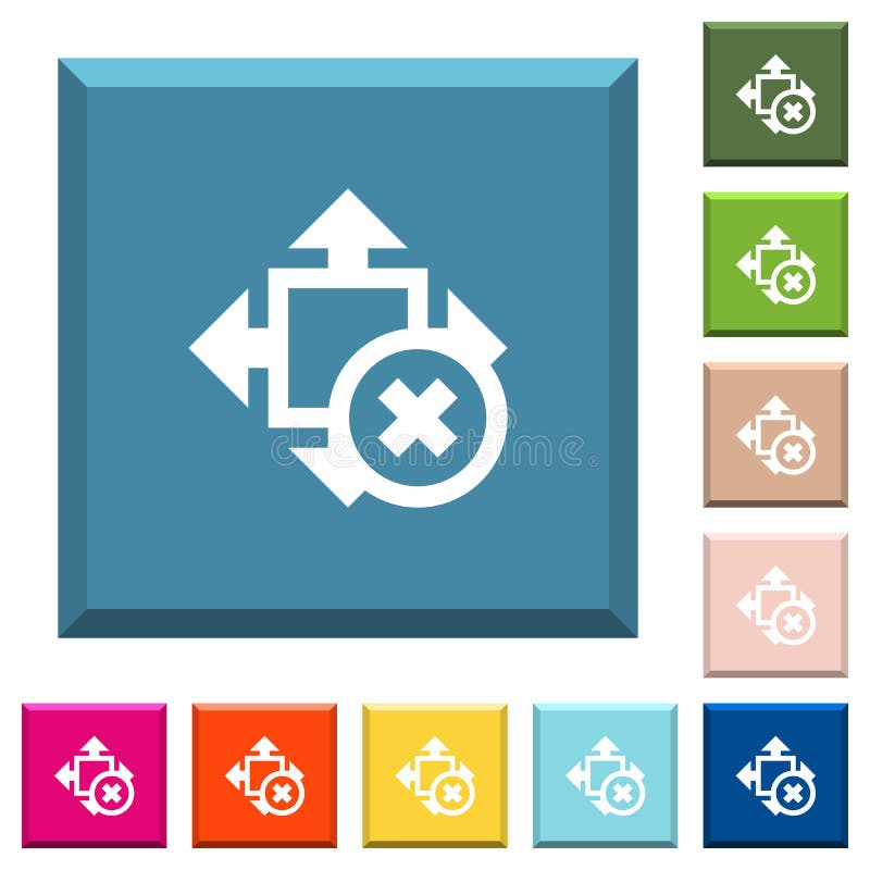 Cancel Size White Icons on Edged Square Buttons Stock Vector ...