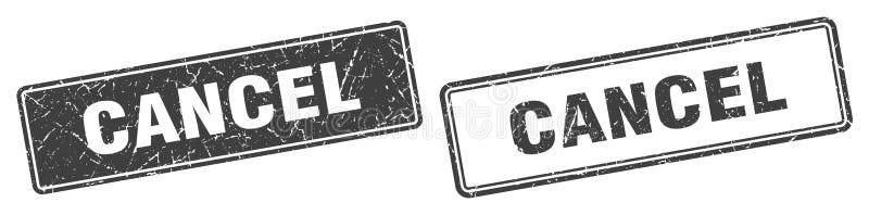 Cancel Square Isolated Sign Set. Cancel Stamp Stock Vector ...