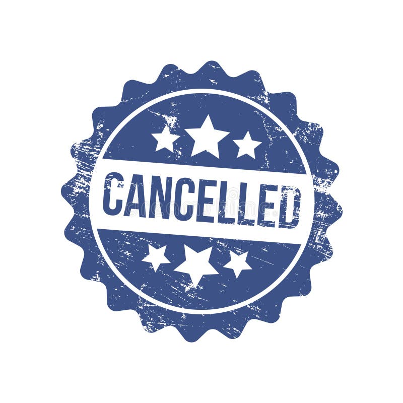 CANCEL Stamp Template Solid Color with Grunge Effect Stock Vector ...