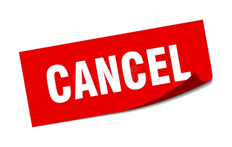 Cancel sticker. stock vector. Illustration of banner - 158773993