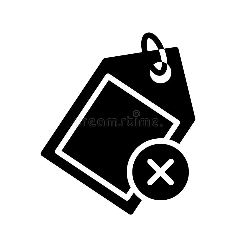 Cancel Tag Glyph Flat Vector Icon Stock Vector - Illustration of mark ...