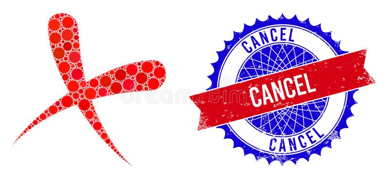Vector Bicolor Cancel Distress Stamp and Cancel Composition of Rosettes ...