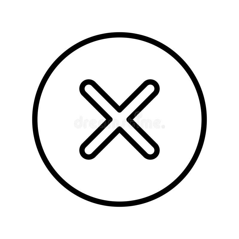 Cancel Thin Line Vector Icon Stock Vector - Illustration of abstract ...