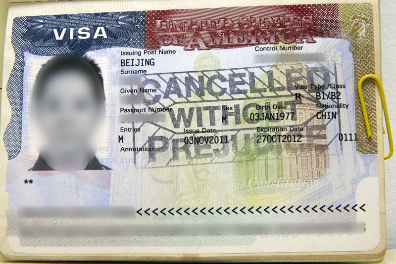Canceled VISA of US stock photo. Image of canceled, control - 51961536