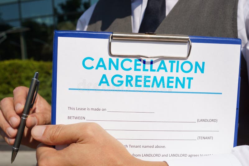 Cancellation Agreement is Shown on the Photo Using the Text Stock Photo ...