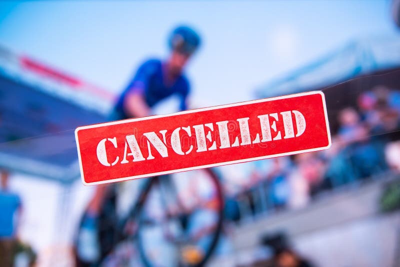 CANCELLED Cycling Professional Race Due Coronavirus Covid-19 Stock ...