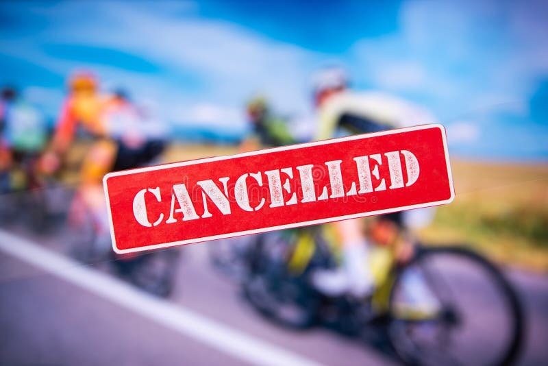 CANCELLED Cycling Professional Race Due Coronavirus Covid-19 Stock ...