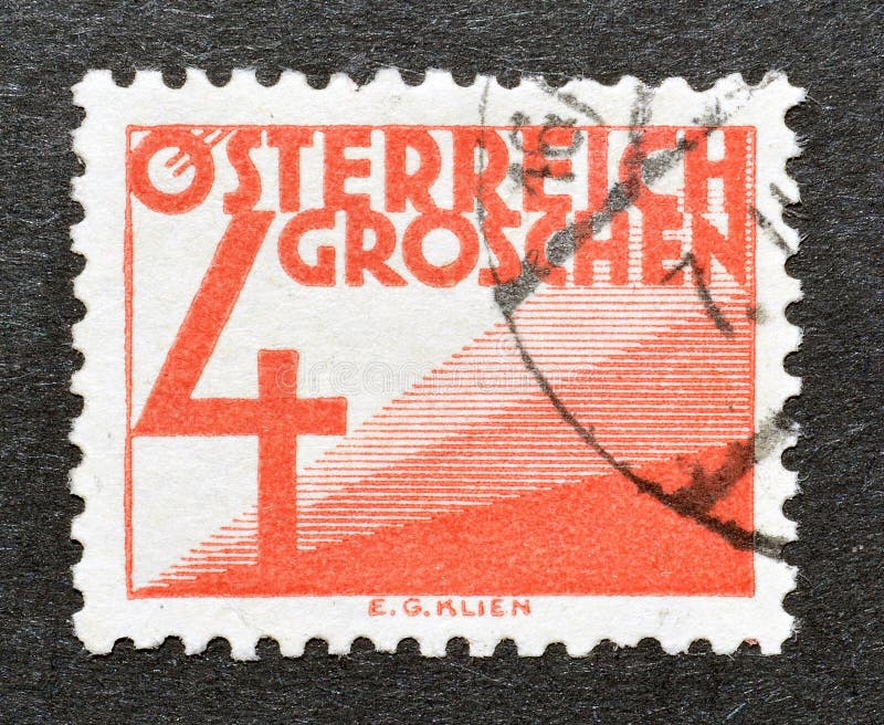 Cancelled Postage Stamp Printed by Austria, that Shows Digit and ...