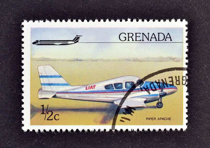 Cancelled Postage Stamp Printed by Grenada, that Shows Piper Apache ...