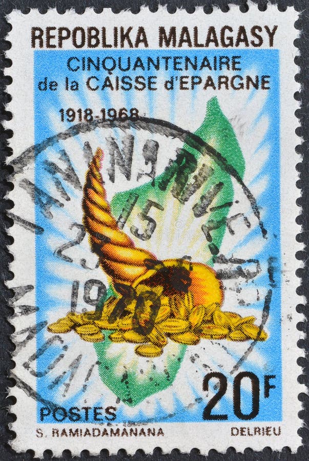 Cancelled Postage Stamp Printed by Madagascar, that Shows Madagascar ...