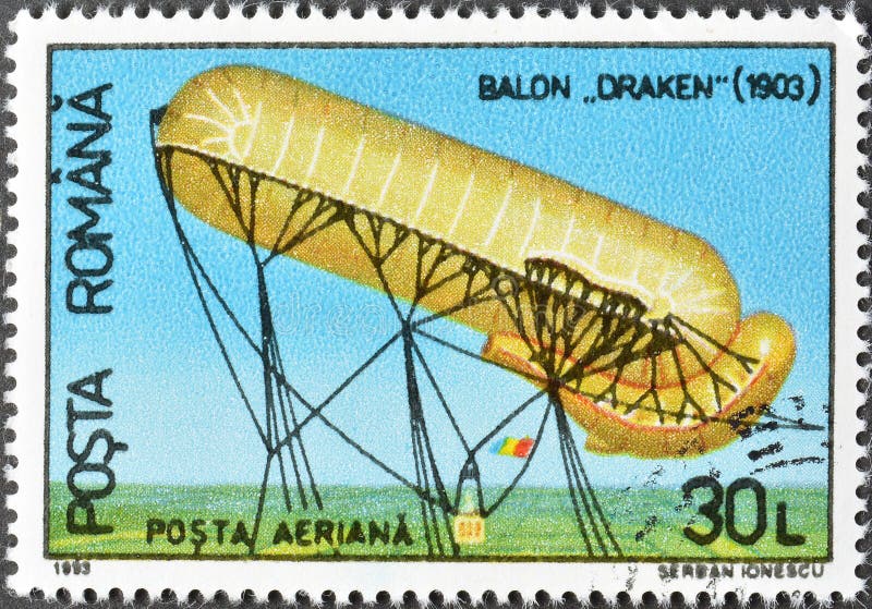 Cancelled Postage Stamp Printed by Romania, that Shows Draken Editorial ...