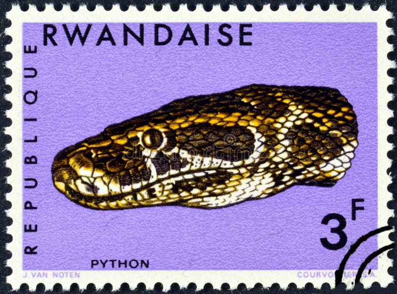 African Rock Python Python Sebae Editorial Photo Image Of Stamp