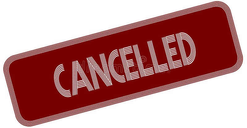 CANCELLED on red label. stock illustration. Illustration of graphic ...