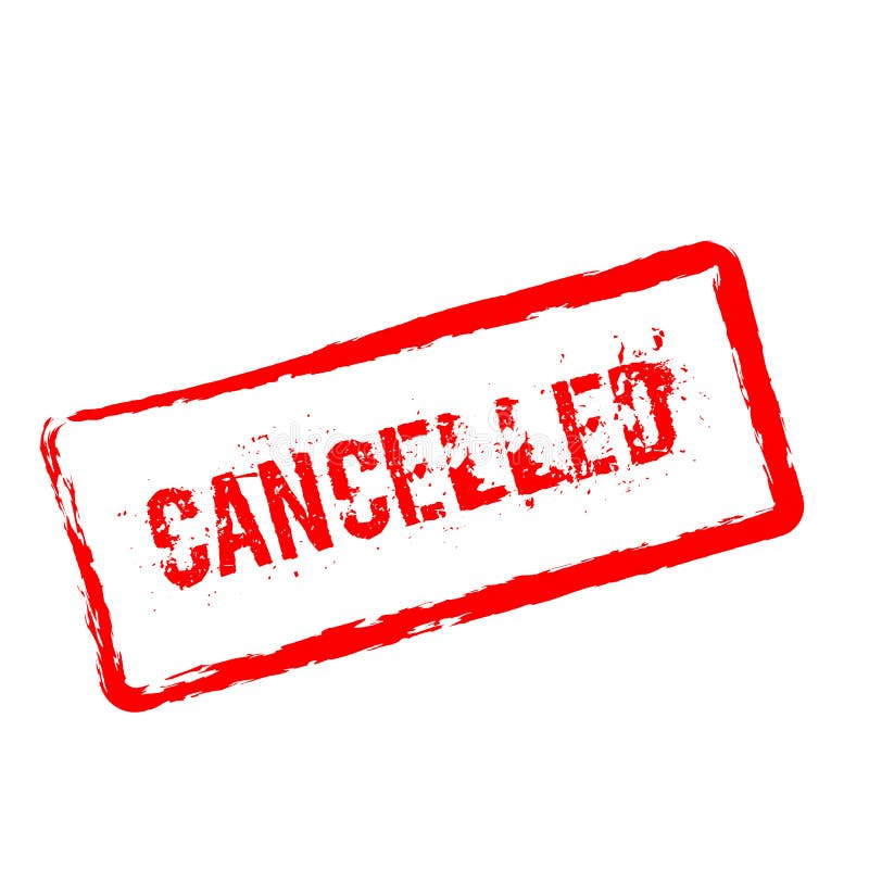 Cancelled Red Stamp On White Background Stock Vector - Illustration of ...