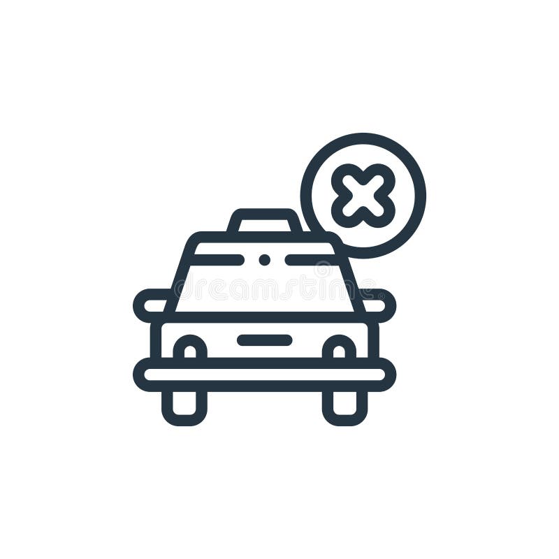 Cancelled Vector Icon Isolated on White Background. Outline, Thin Line ...