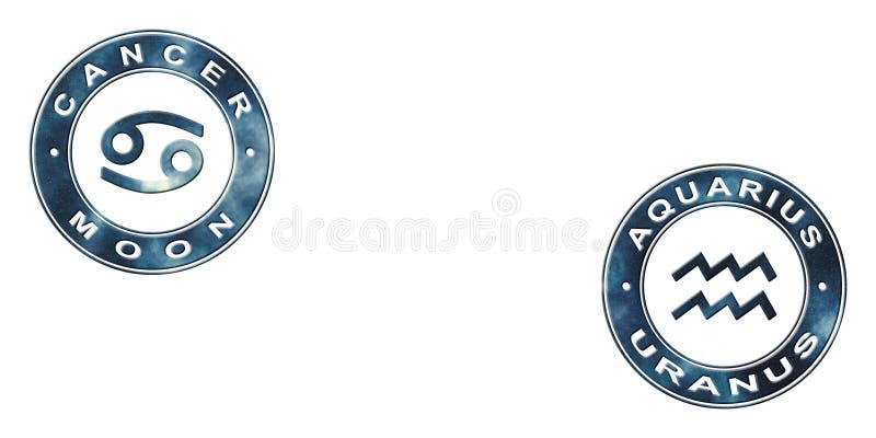 Cancer and Aquarius Compatibility Stock Illustration - Illustration of ...