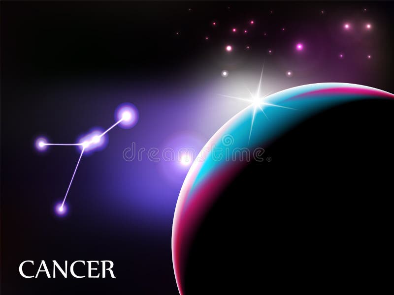 Cancer Astrological Sign and Copy Space Stock Vector - Illustration of ...