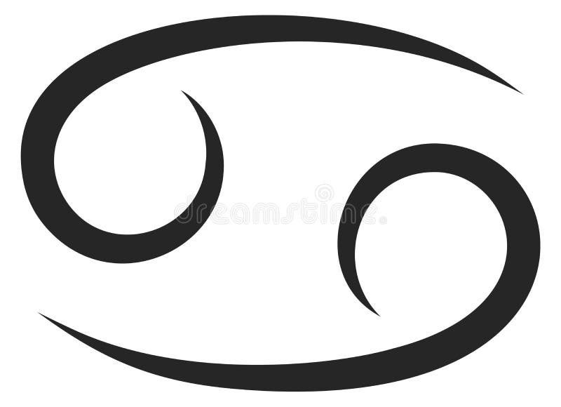 Cancer Black Line Icon Zodiac Esoteric Sign Stock Vector