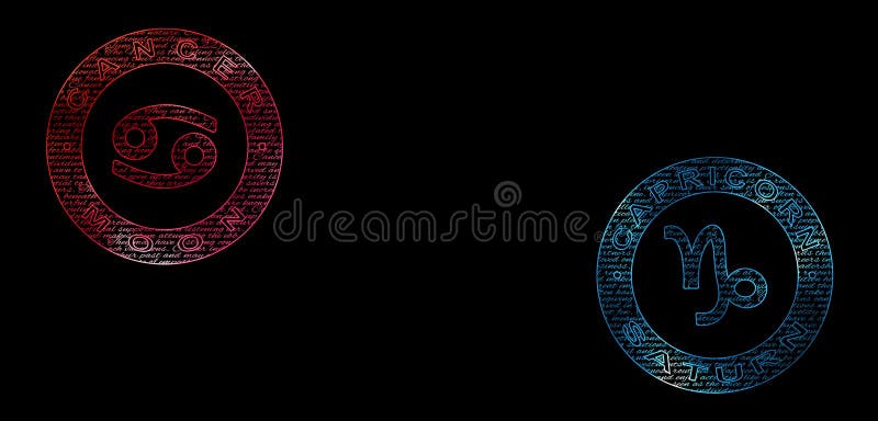 Cancer and Capricorn Compatibility Stock Illustration - Illustration of ...