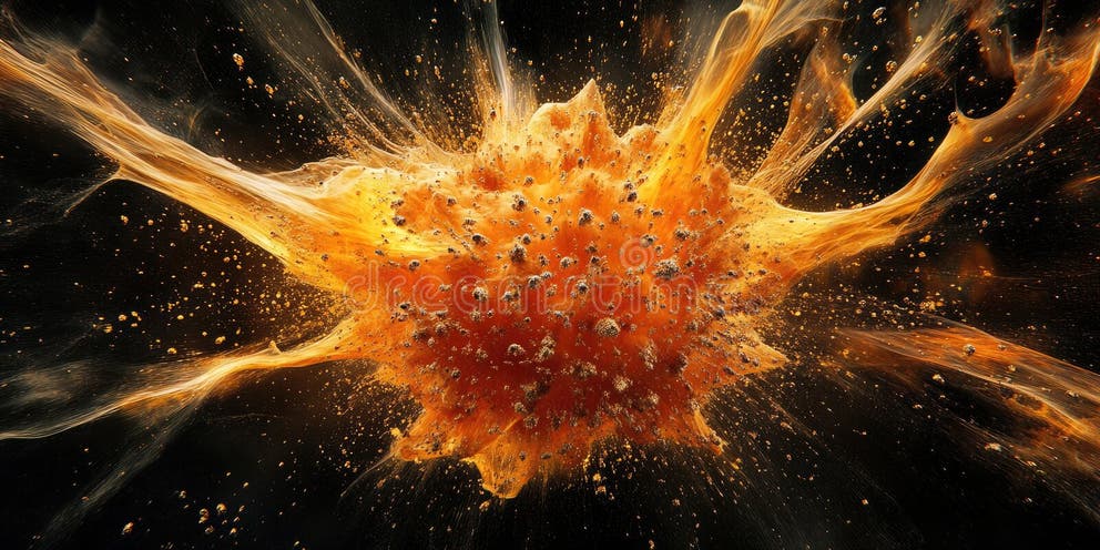 Cancer Cell Explosion Microscopic Image Stock Illustration ...