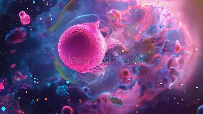Cancer Cell Growth Under a Microscope, Abstract Scientific ...