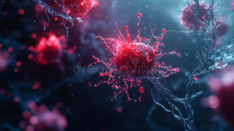 Cancer Cell Growth Under a Microscope, Abstract Scientific ...