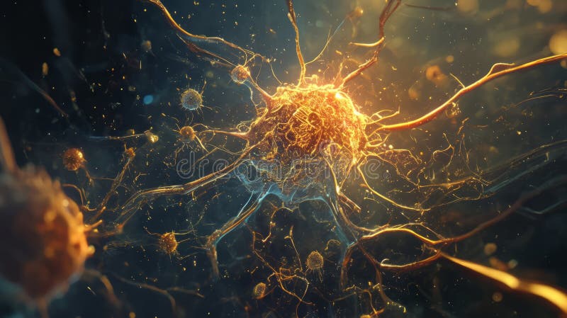 Cancer Cell Growth Under a Microscope, Abstract Scientific ...