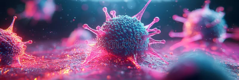 Cancer Cell Growth Under a Microscope, Abstract Scientific ...